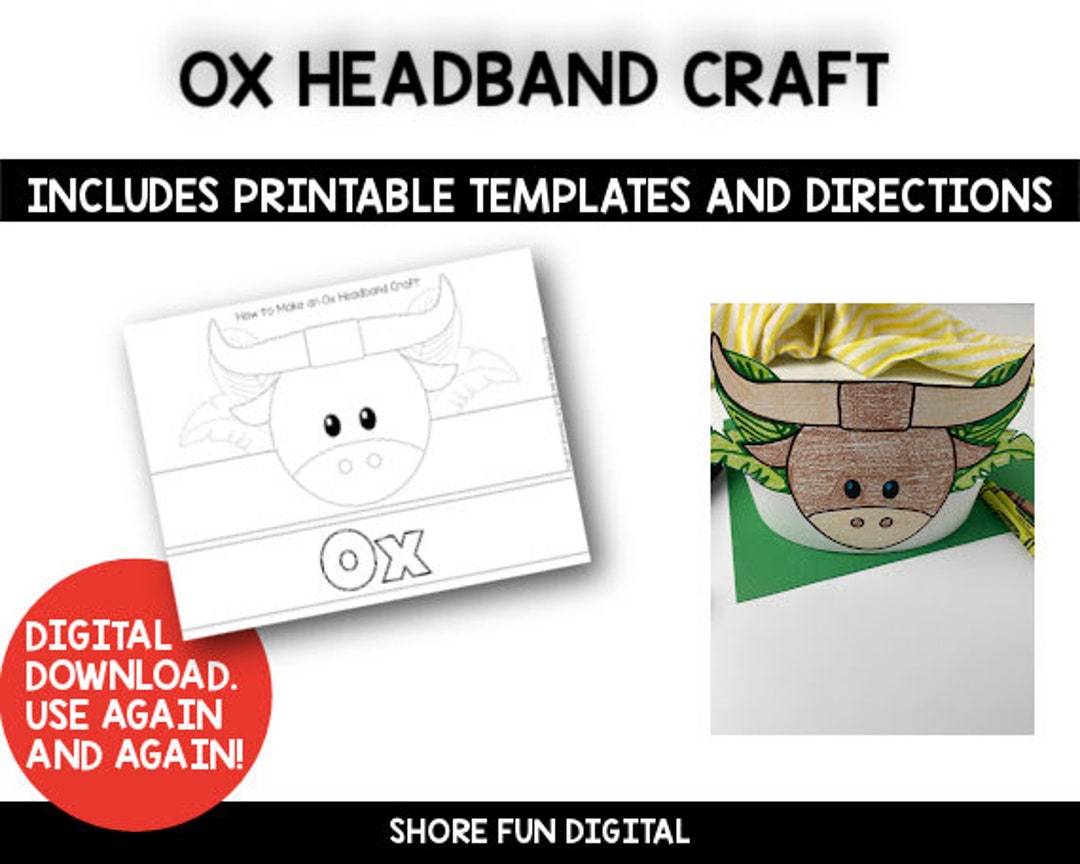 Ox Headband Papercraft Template With Directions - Etsy