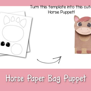 Horse Paper Bag Puppet Craft Template With Directions - Etsy