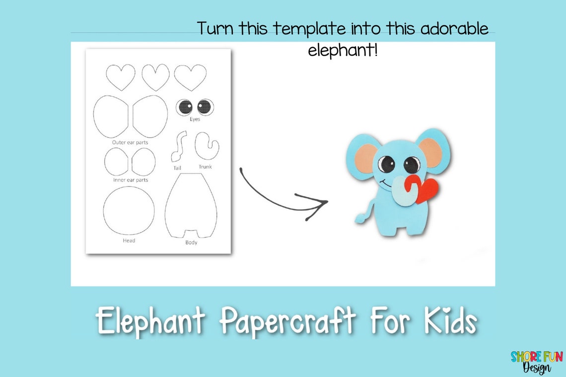 Elephant Papercraft Template With Directions - Etsy