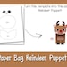 Reindeer Paper Bag Puppet Craft Template With Directions - Etsy