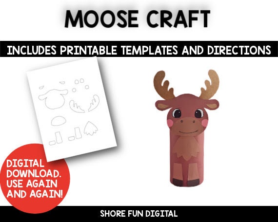 Toilet Paper Roll Moose Craft Template With Directions - Etsy