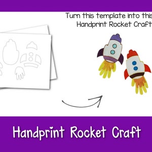 Handprint Rocket Craft Template With Directions - Etsy