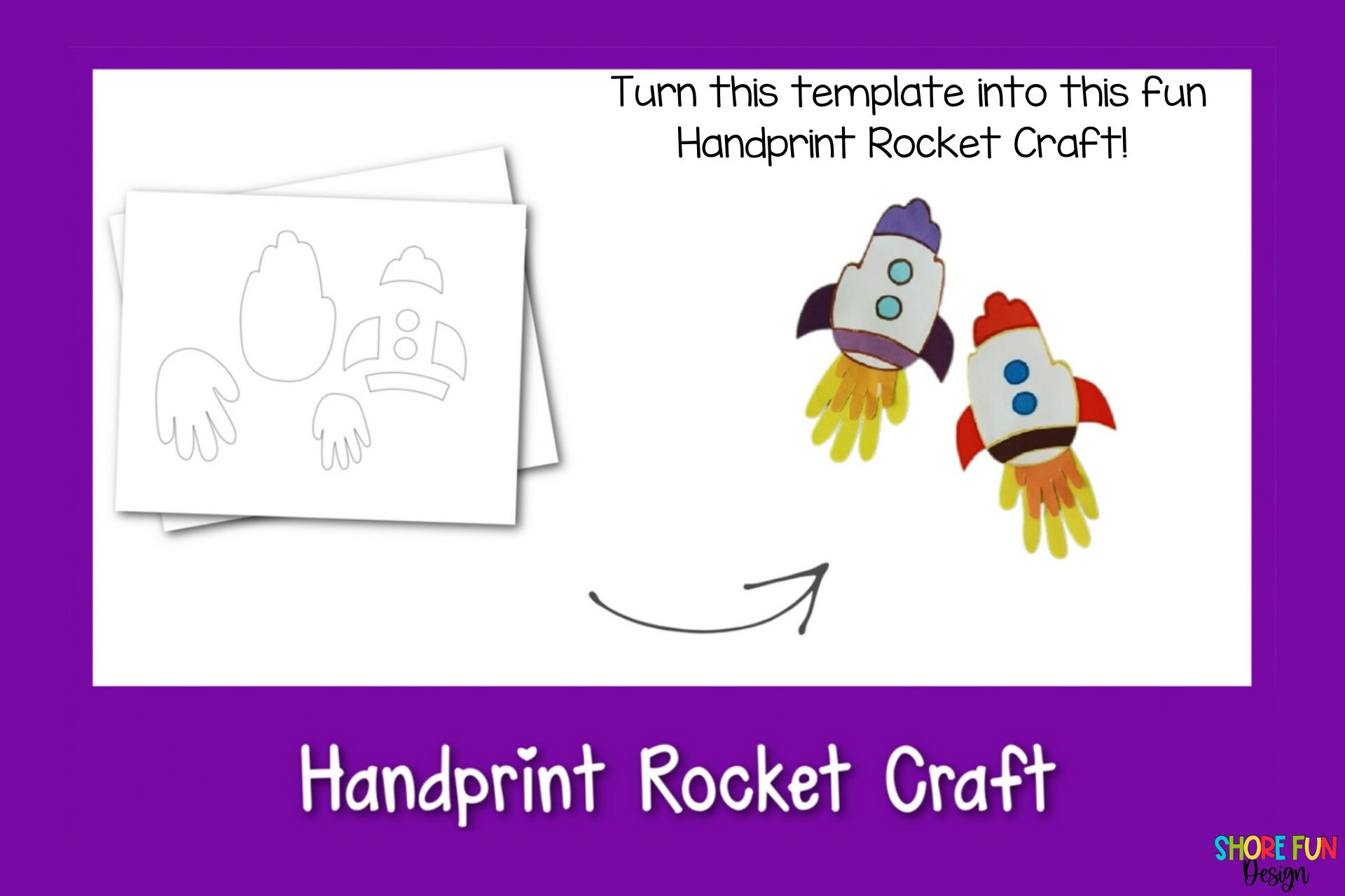 Handprint Rocket Craft Template With Directions - Etsy