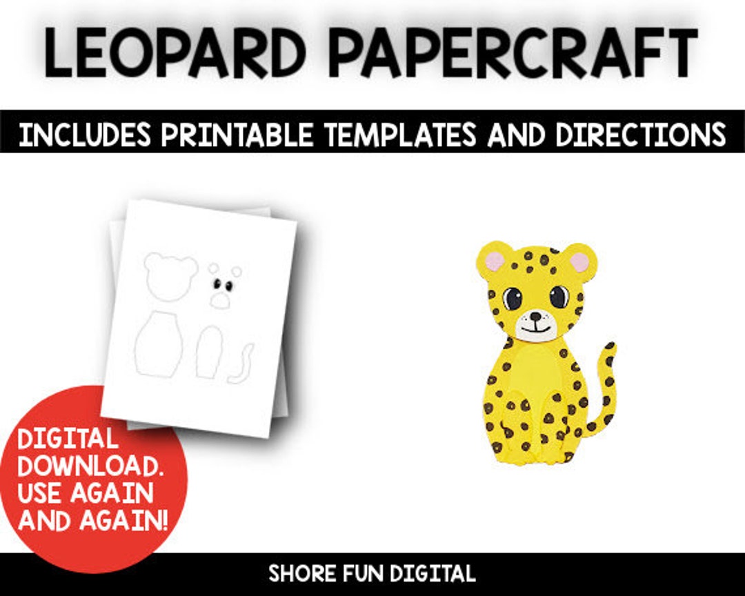 Leopard Papercraft Template With Directions - Etsy