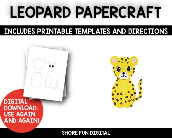 Leopard Papercraft Template With Directions - Etsy
