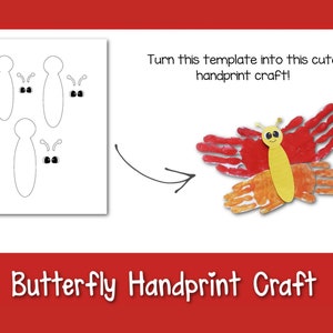 Butterfly Handprint Craft Template With Directions - Etsy