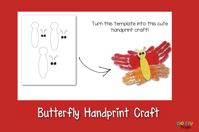 Butterfly Handprint Craft Template With Directions - Etsy