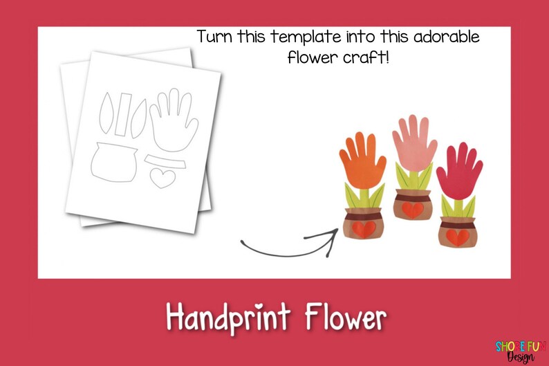 Handprint Flower Craft Template With Directions - Etsy