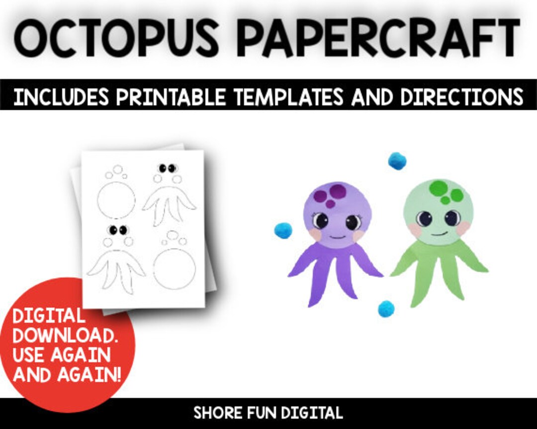 Octopus Papercraft Template With Directions - Etsy