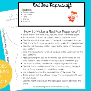 Red Fox Papercraft Template With Directions - Etsy