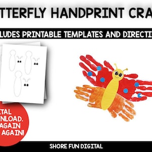 Butterfly Handprint Craft Template With Directions - Etsy