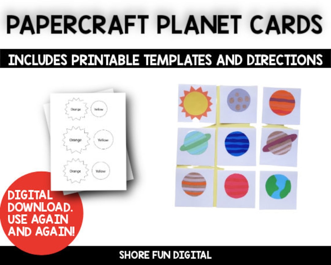 Papercraft Planet Cards Template With Directions - Etsy