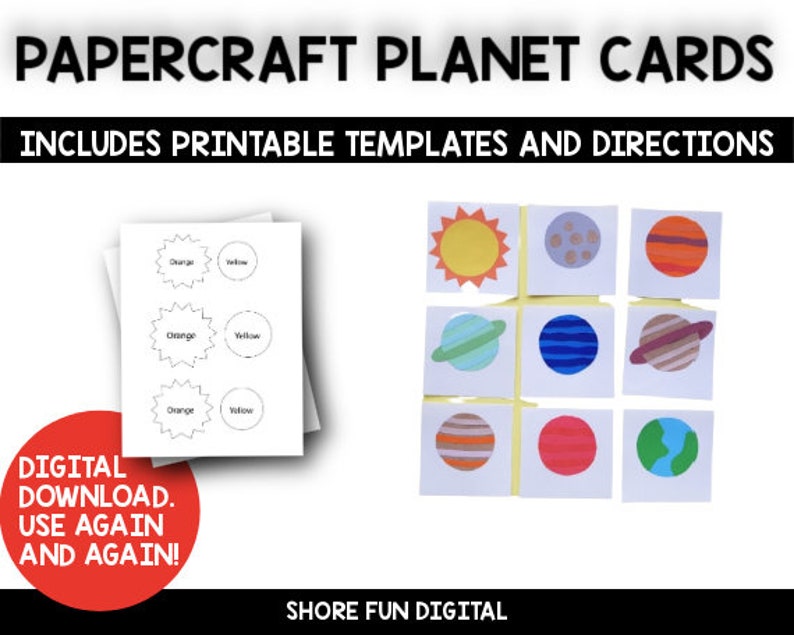 Papercraft Planet Cards Template With Directions - Etsy