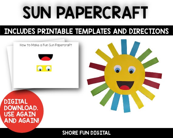 Sun Papercraft Template With Directions - Etsy
