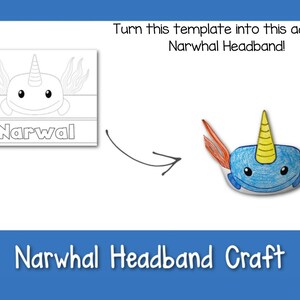 Narwhal Headband Papercraft Template With Directions - Etsy