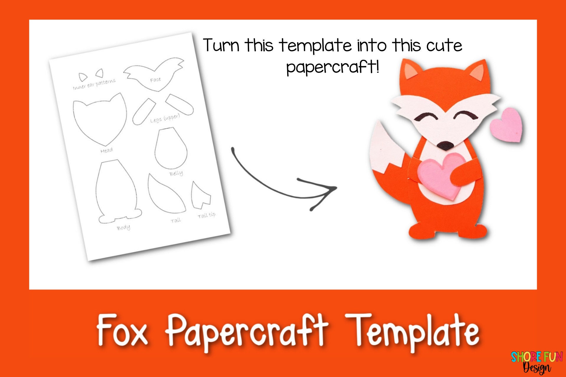 Red Fox Papercraft Template With Directions - Etsy