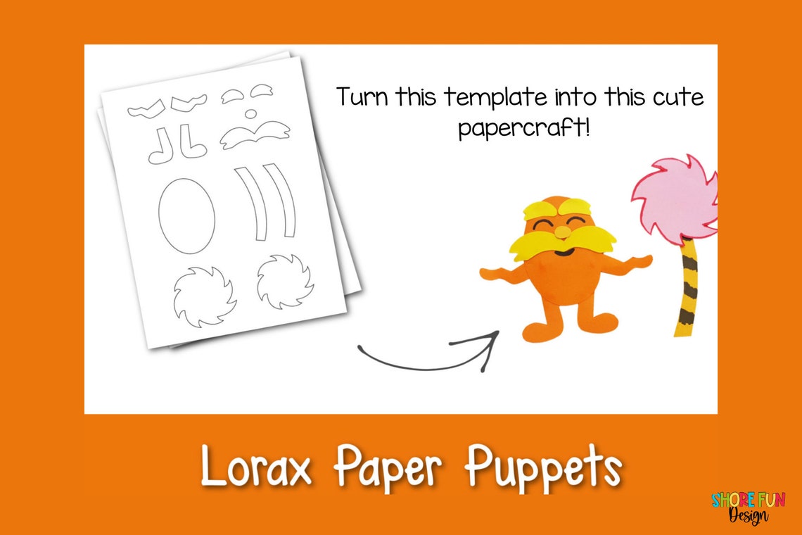 Lorax Papercraft Puppet With Directions - Etsy