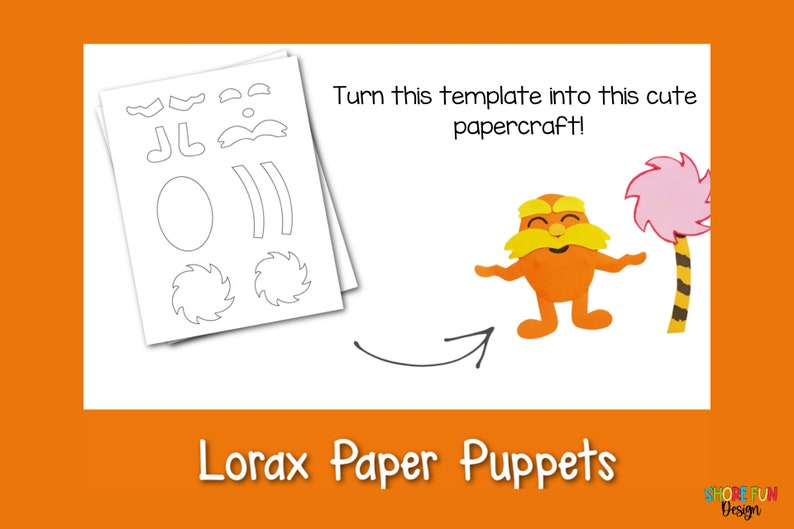 Lorax Papercraft Puppet With Directions - Etsy
