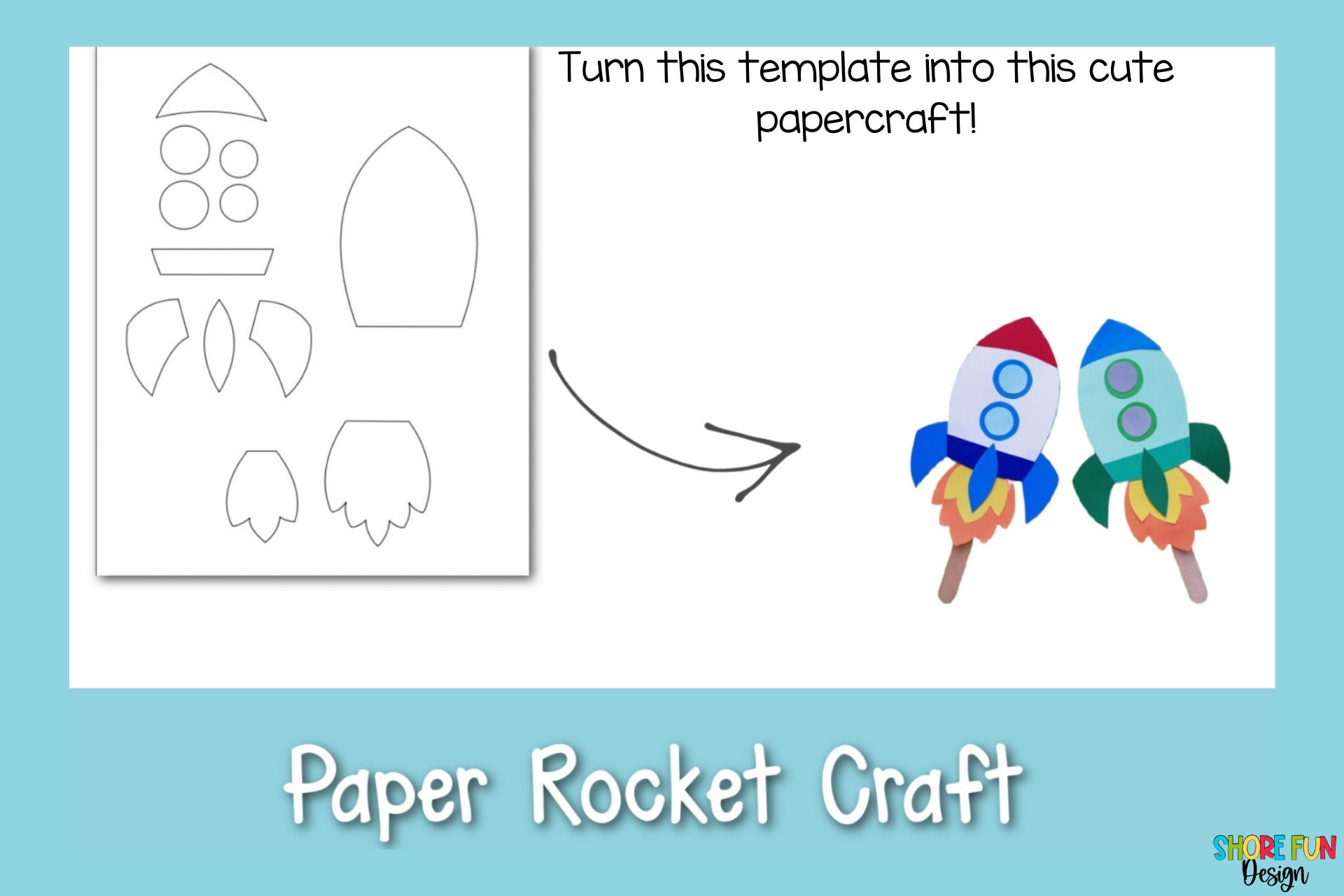 Paper Rocket Craft Template With Directions - Etsy