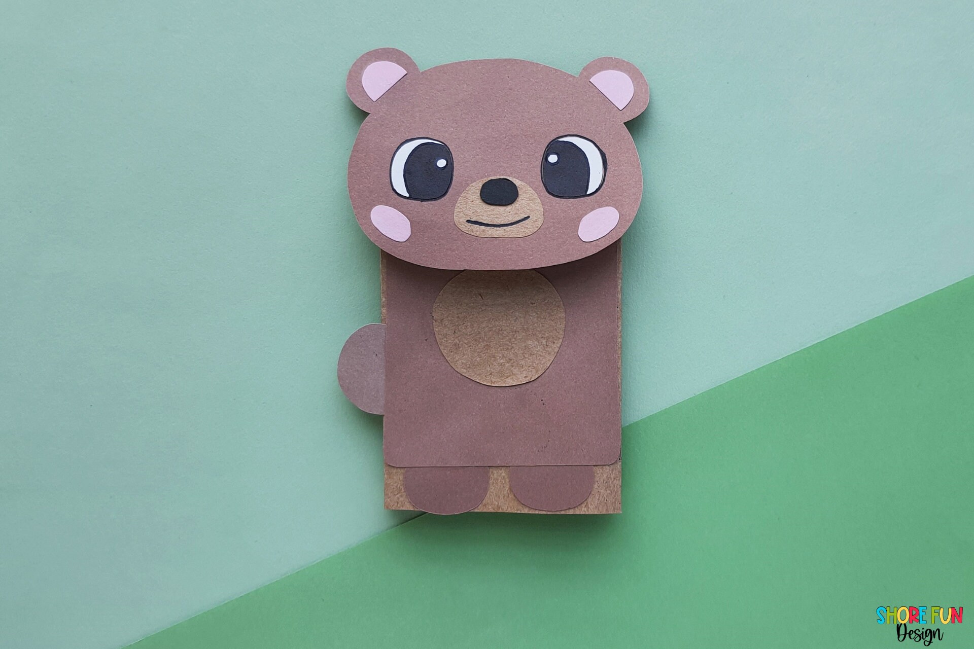 Bear Paper Bag Puppet Template With Directions - Etsy