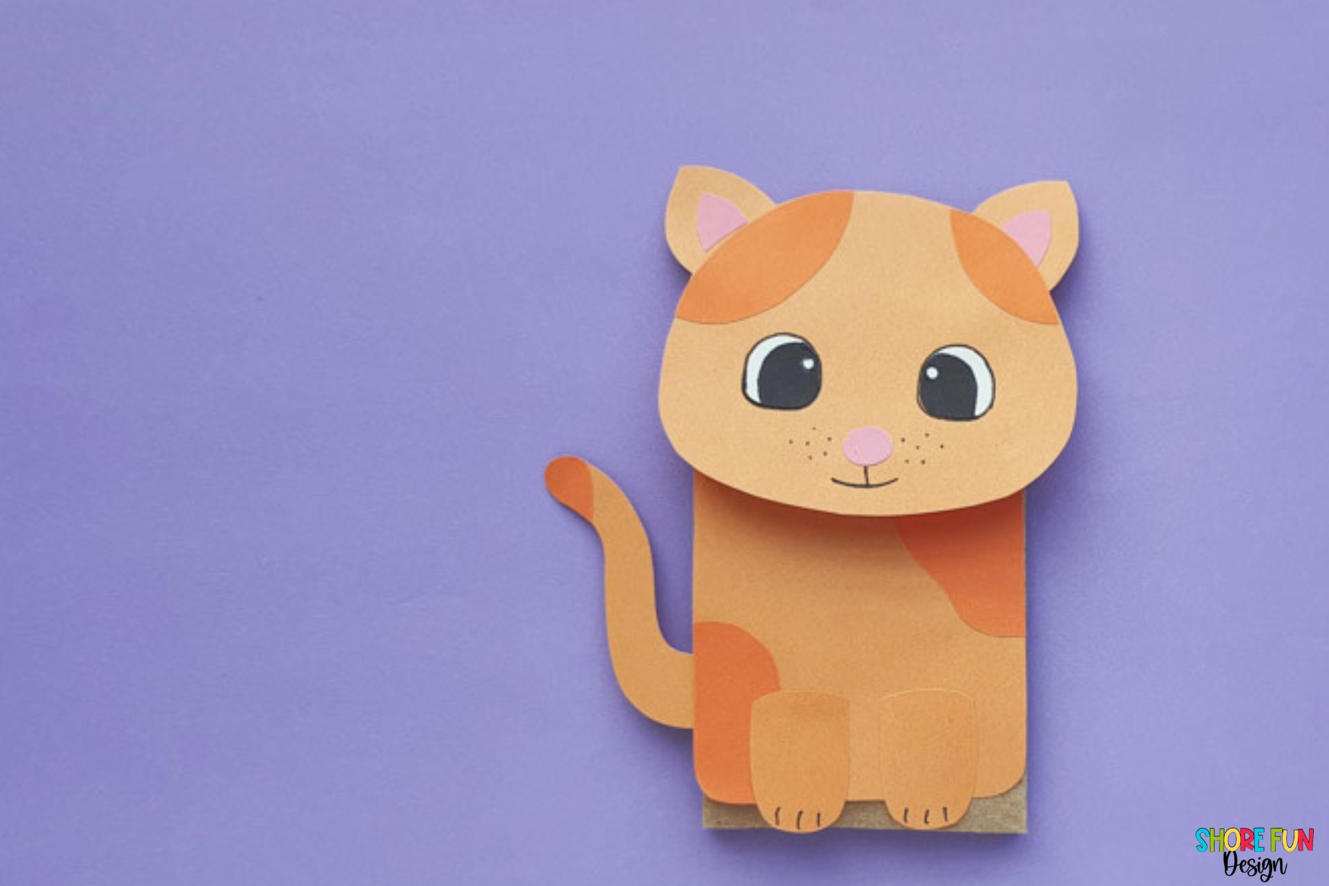 Cat Paper Bag Puppet Template With Directions - Etsy