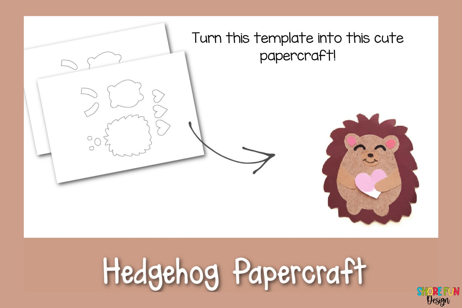 Hedgehog Papercraft Template With Directions - Etsy
