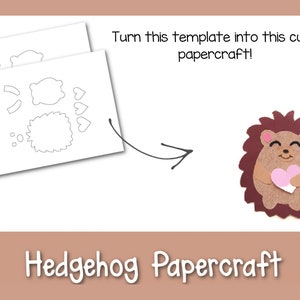 Hedgehog Papercraft Template With Directions - Etsy