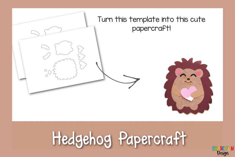 Hedgehog Papercraft Template With Directions - Etsy