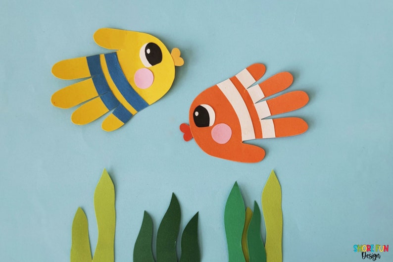 Handprint Fish Craft Template With Directions - Etsy