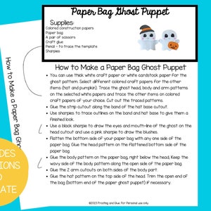Paper Bag Ghost Puppet With Directions - Etsy