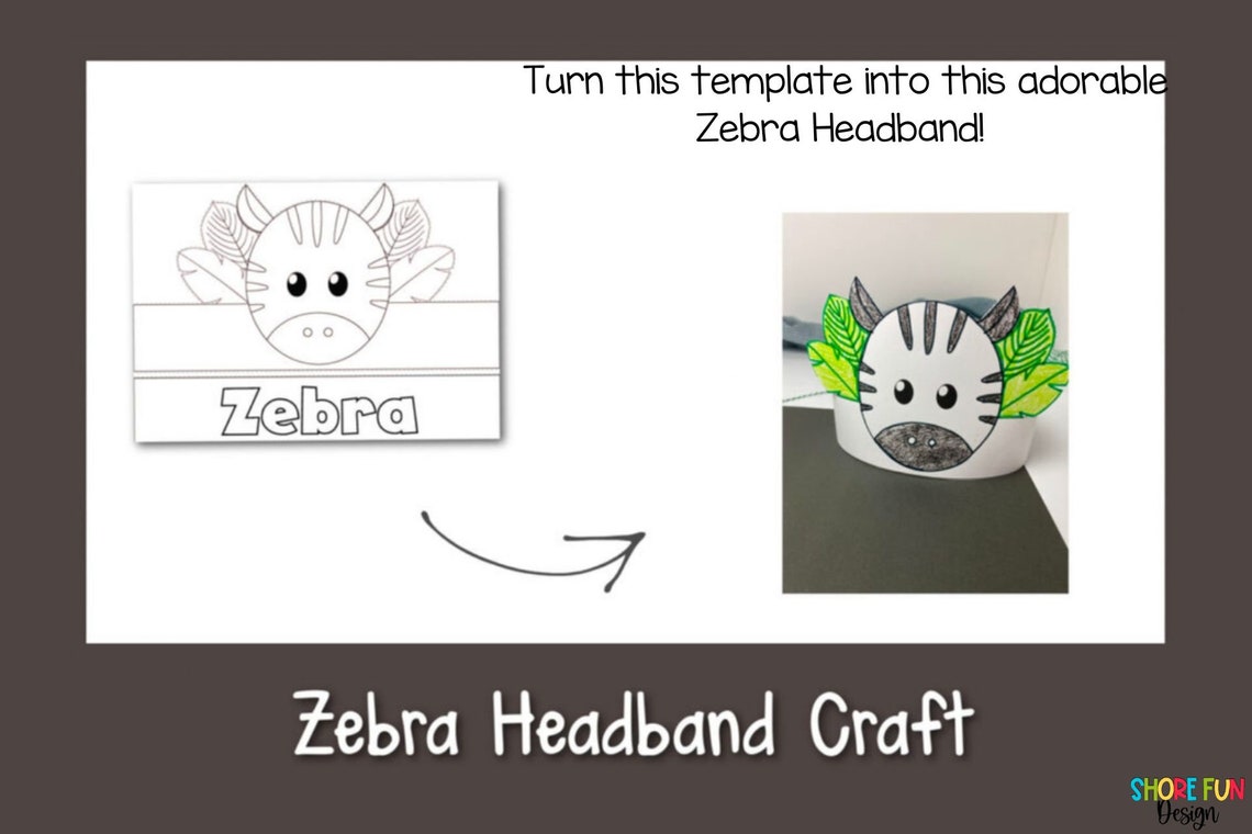 Zebra Headband Papercraft Template With Directions - Etsy