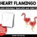 Heart Flamingo Craft Template With Directions - Etsy