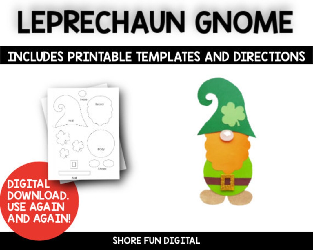 Leprechaun Gnome Papercraft Template With Directions - Etsy