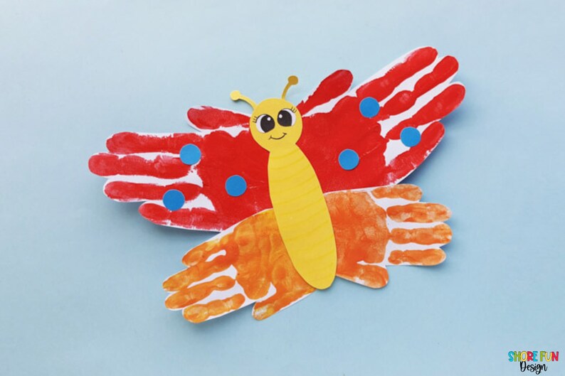 Butterfly Handprint Craft Template With Directions - Etsy
