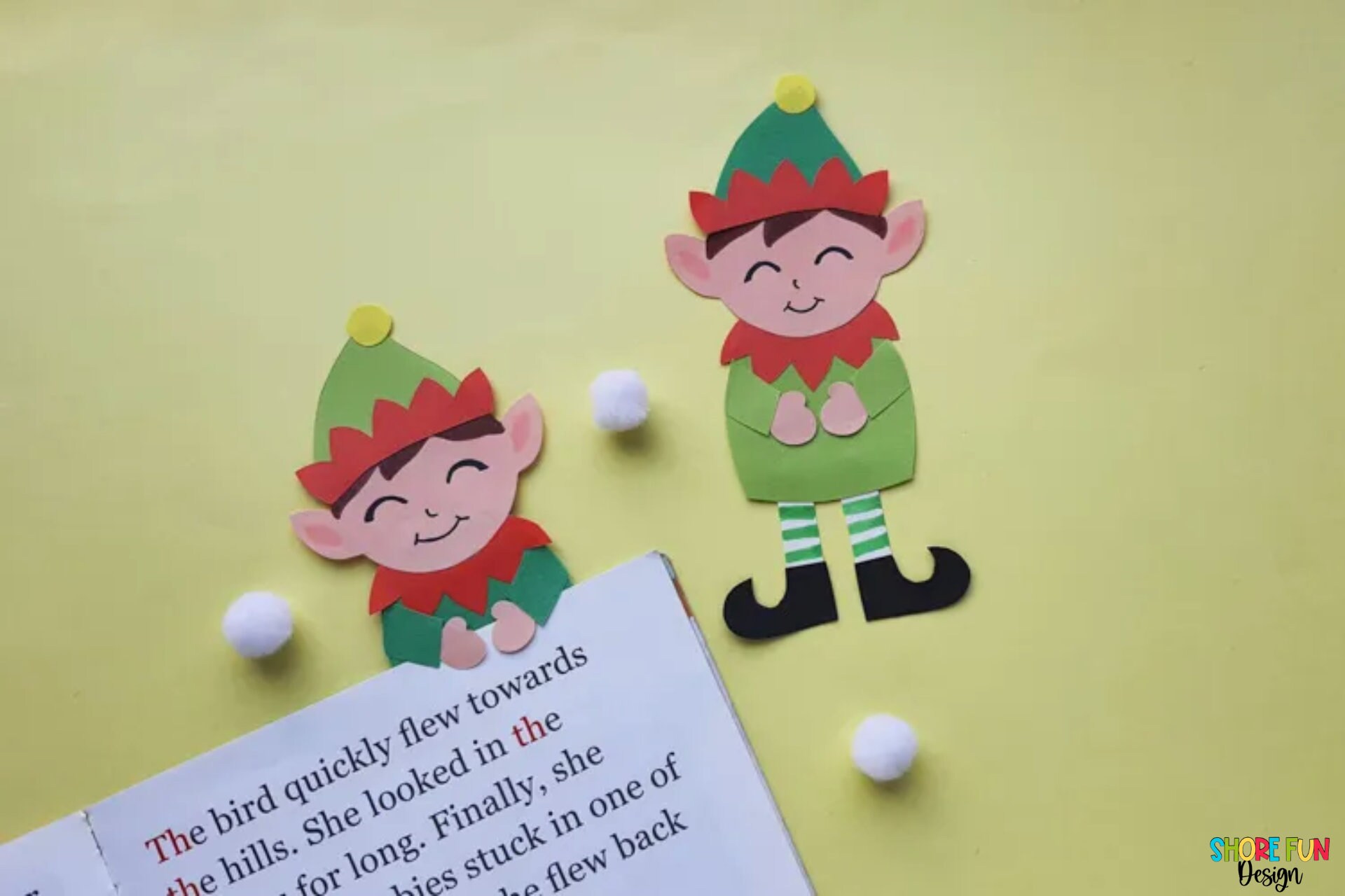 Elf Bookmark Craft Template With Directions - Etsy