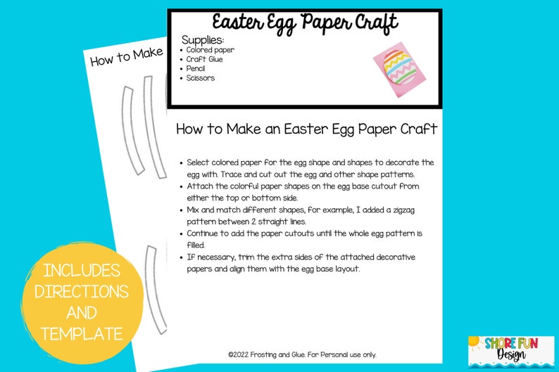 Easter Egg Papercraft Template With Directions - Etsy