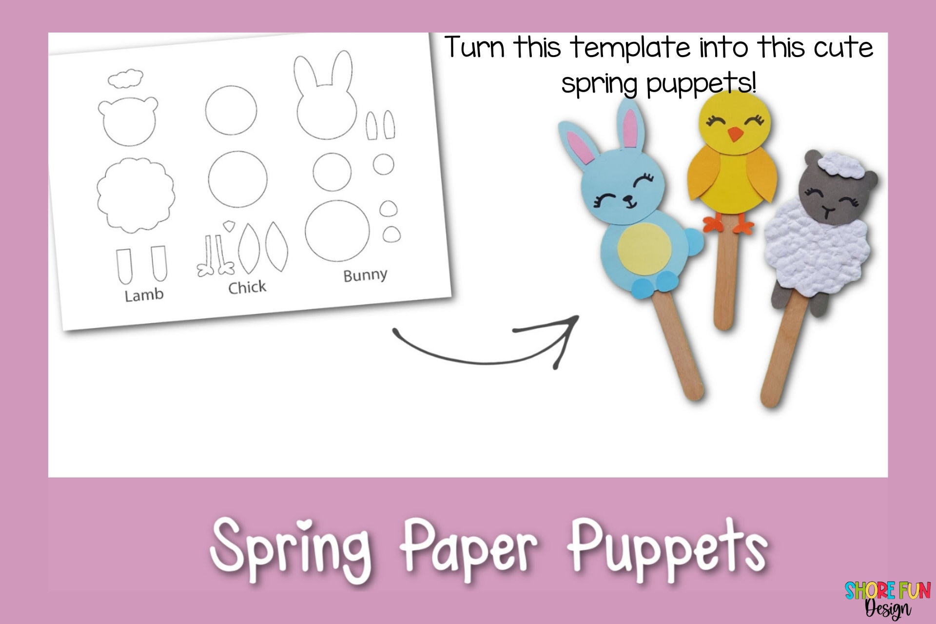 Spring Paper Puppets Craft Template With Directions - Etsy