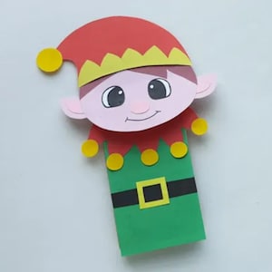 Elf Paper Bag Puppet Craft Template With Directions - Etsy
