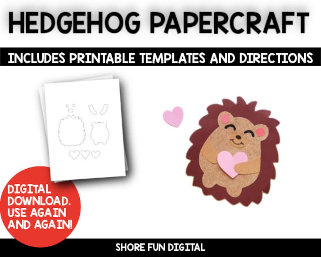 Hedgehog Papercraft Template With Directions - Etsy