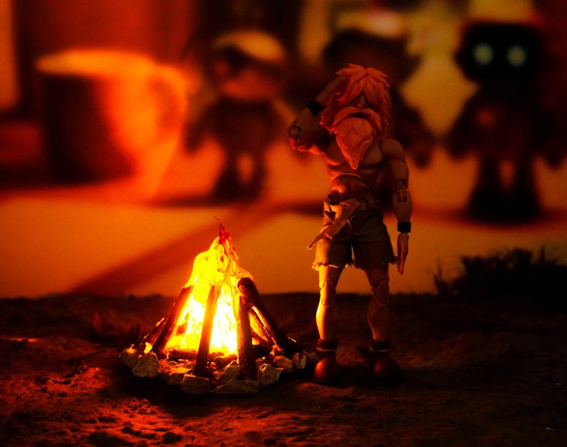 Bonfire - Campfire Miniature Fit on Scale 1/6 or 1/12 With Light up ...