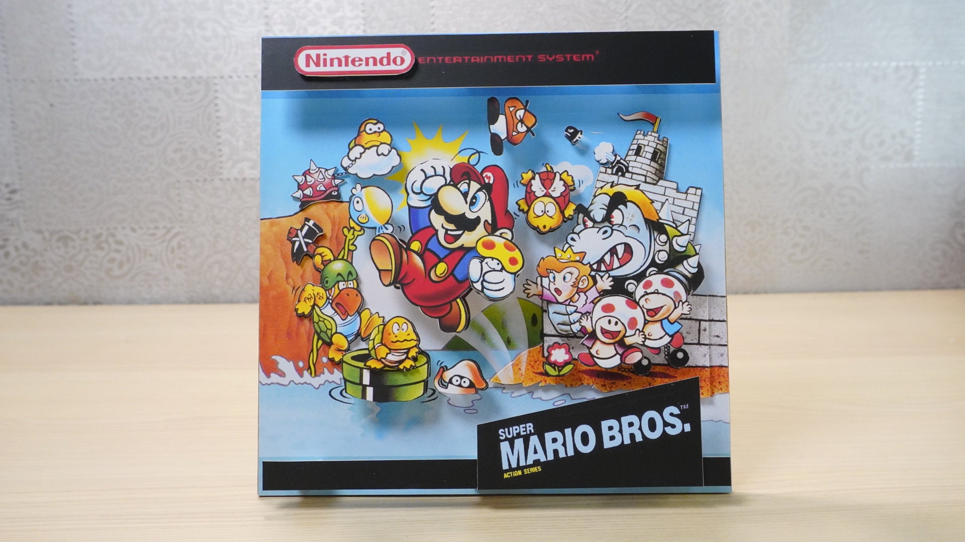 3D Retro Games Diorama Frame: Super Mario Bros NES Cover Art - 20x20cm ...