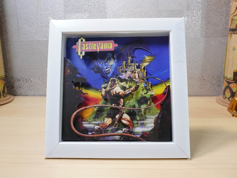 3D Retro Games Diorama Frame: Castlevania Title Scene - 20x20cm ...