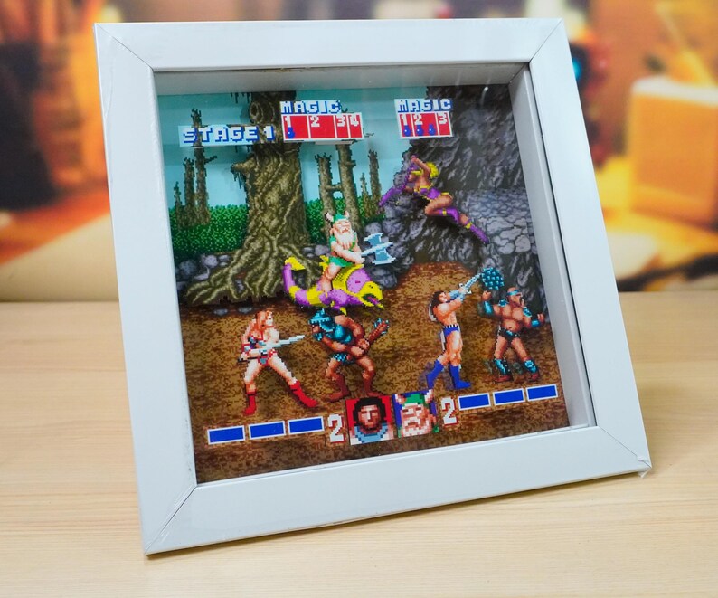 Handcut 3D Retro Games Diorama Frame: Golden Axe Wilderness - 20x20cm ...
