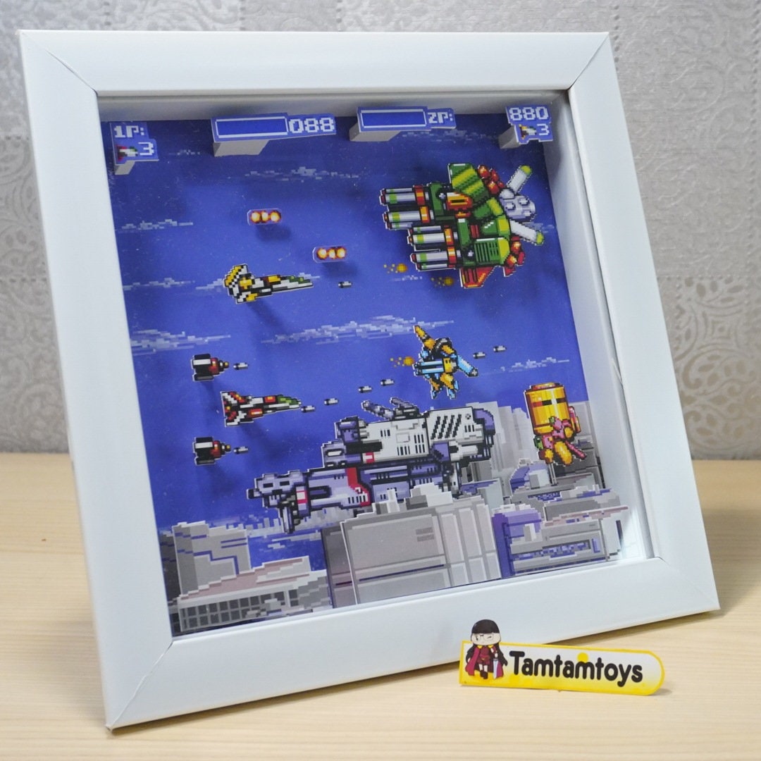 3D Retro Games Diorama Frame: Airbuster - Seaside Front - 20x20cm ...