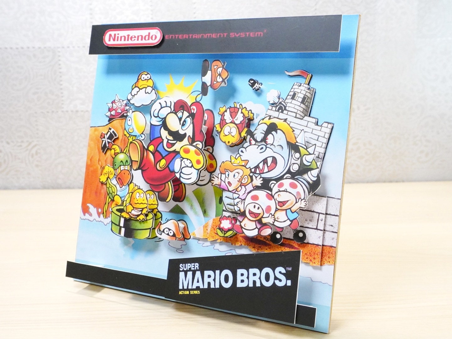 3D Retro Games Diorama Frame: Super Mario Bros NES Cover Art - 20x20cm ...