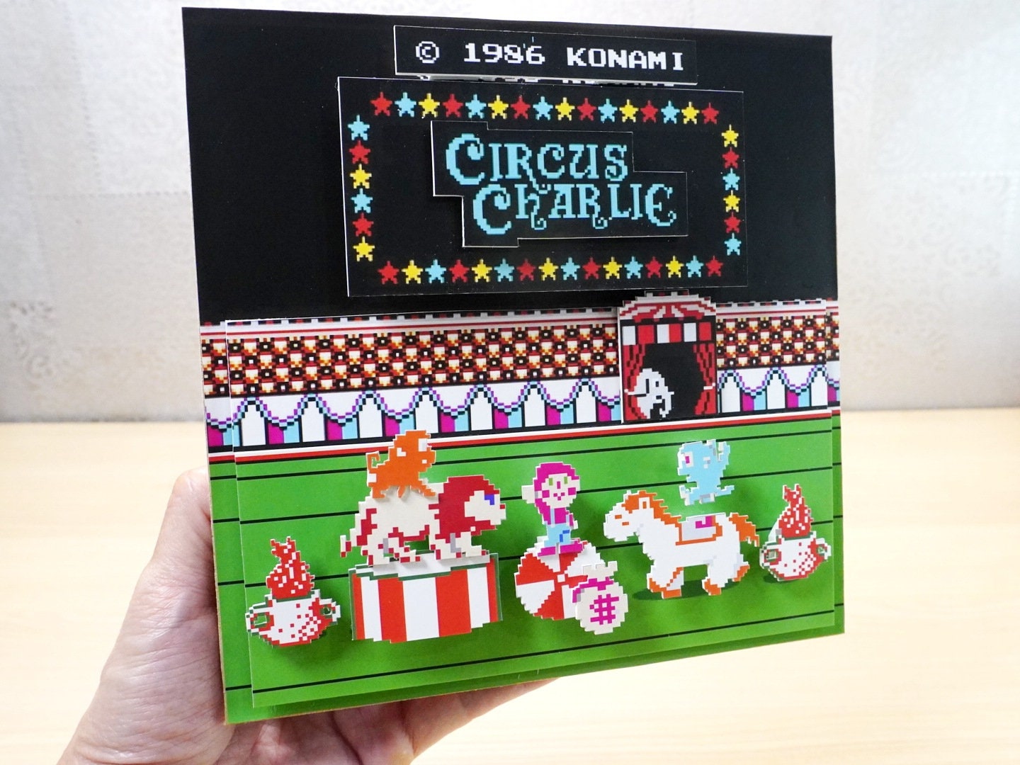 3D Retro Games Diorama Frame: Circus Charlie NES - 20x20cm Shadowbox - Etsy
