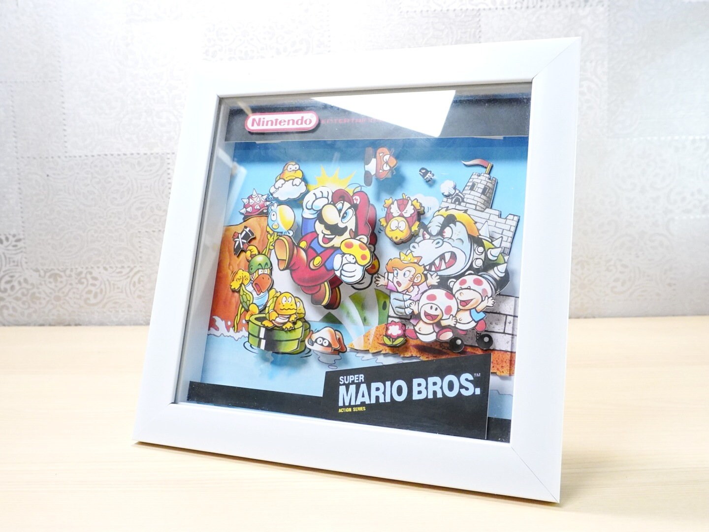 3D Retro Games Diorama Frame: Super Mario Bros NES Cover Art - 20x20cm ...