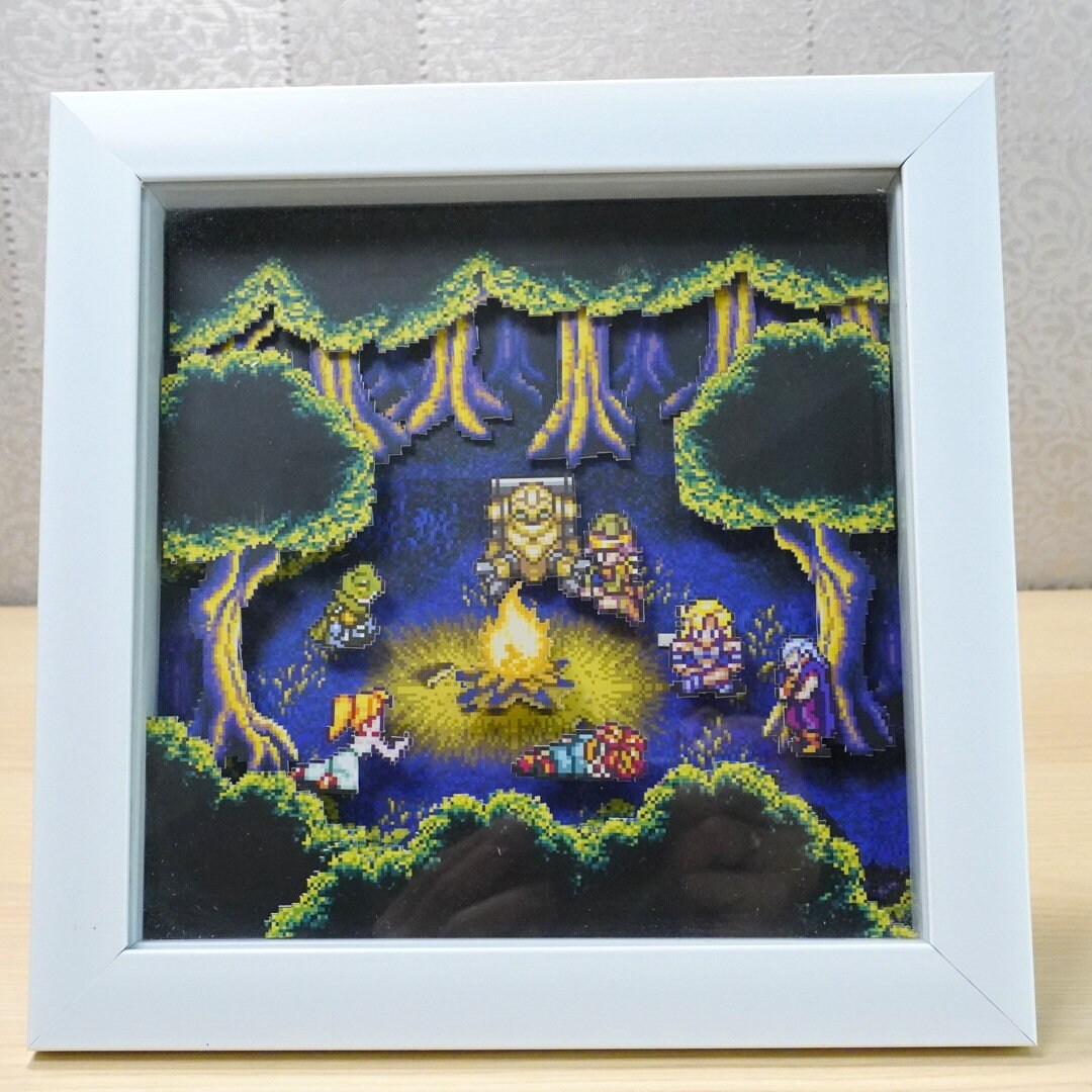 3D Retro Games Diorama Frame: Chrono Trigger Campfire - 20x20cm ...