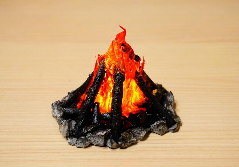 Bonfire - Campfire Miniature Fit on Scale 1/6 or 1/12 With Light up ...