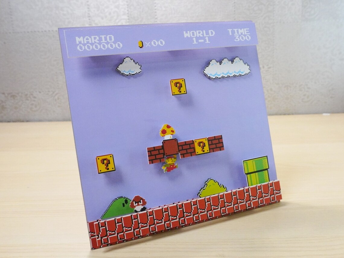 3D Retro Games Diorama Frame: Super Mario Bros NES Stage 1-1 - 20x20cm ...